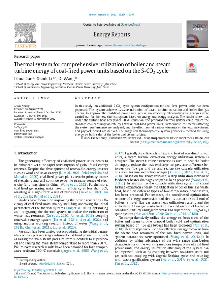 Thermal System For Comprehensive Utilization of Boiler and Steam | PDF