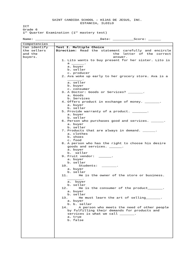 Grade 6 TOS | PDF