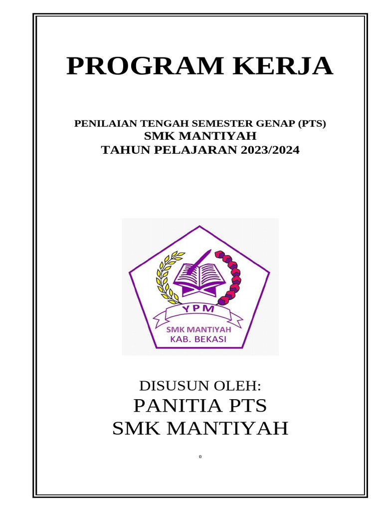 Program Kerja PTS | PDF