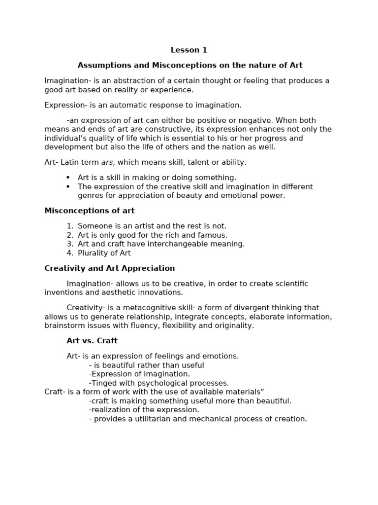 Notes Topic 1 Arts App | PDF