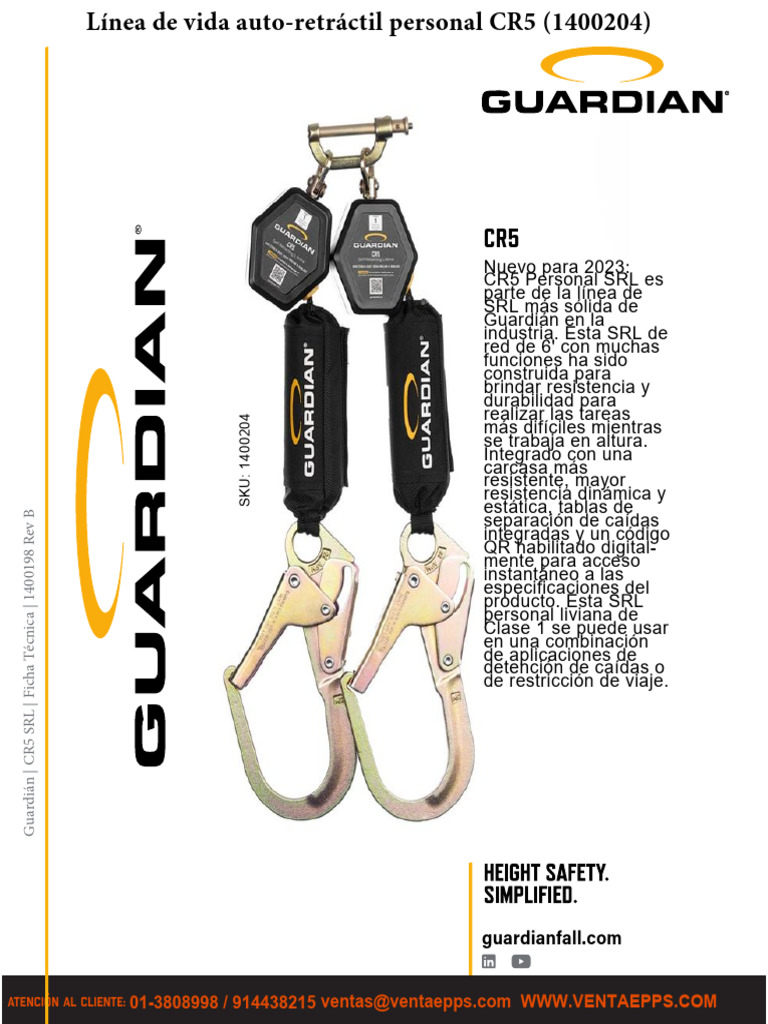 Bloque Retractil Nano Lock CR5 1400204 | PDF