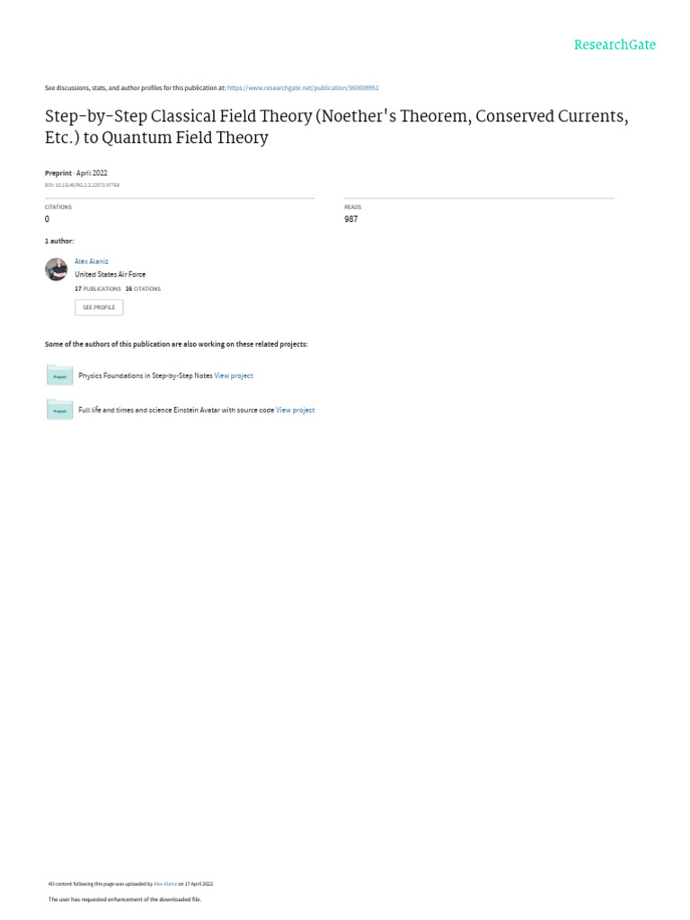 Classical Field Theory To Quantum Field Theory | PDF