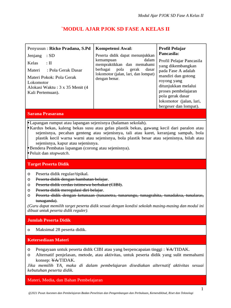 MODUL AJAR KLS 2 Ok | PDF