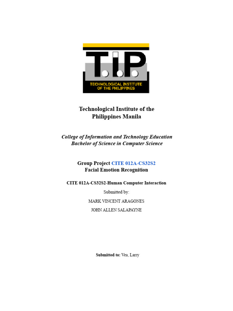 Week 17-18 HCI Project and Its Corresponding Documentation, Aragones, Salapayne | PDF