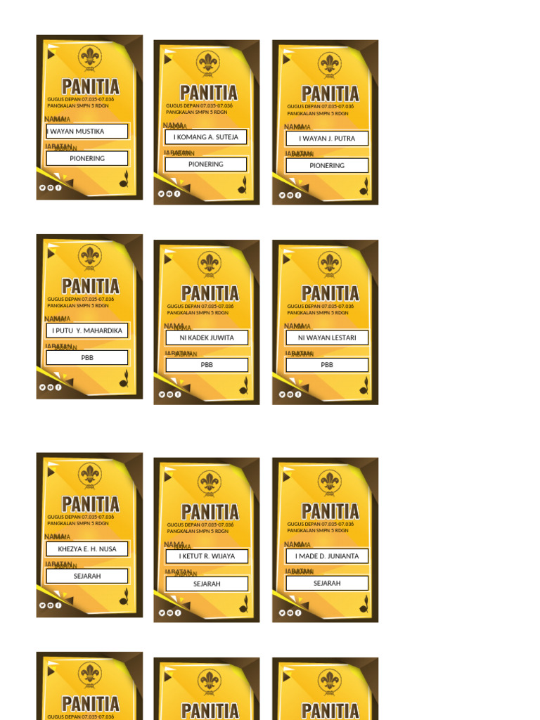 Name Tag Pramuka 4 Word | PDF