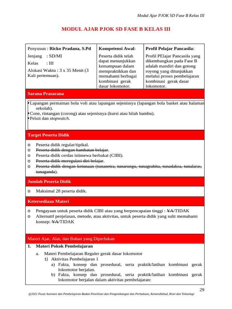 Modul Ajar KLS 3 | PDF