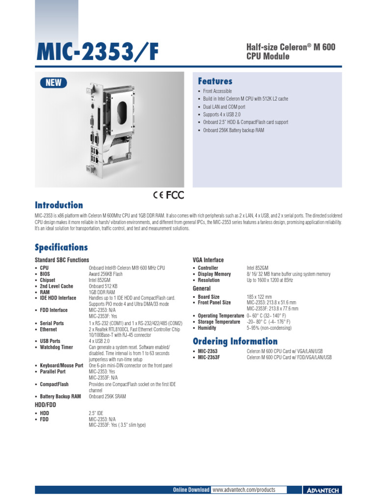 MIC-2353 Data Sheet | PDF