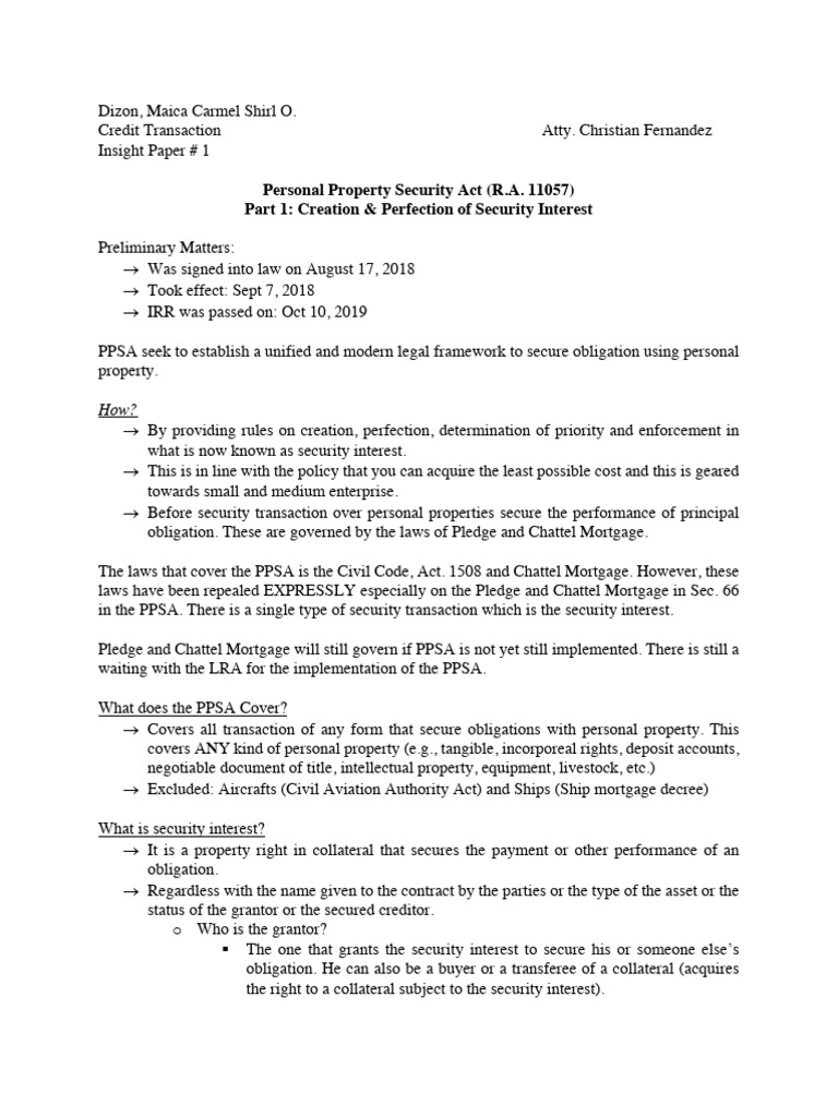 PPSA - Insight Paper 1 | PDF