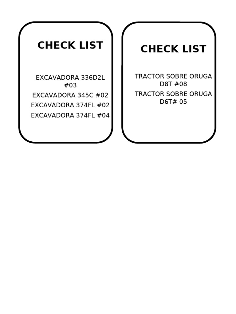 Exca - Check List | PDF