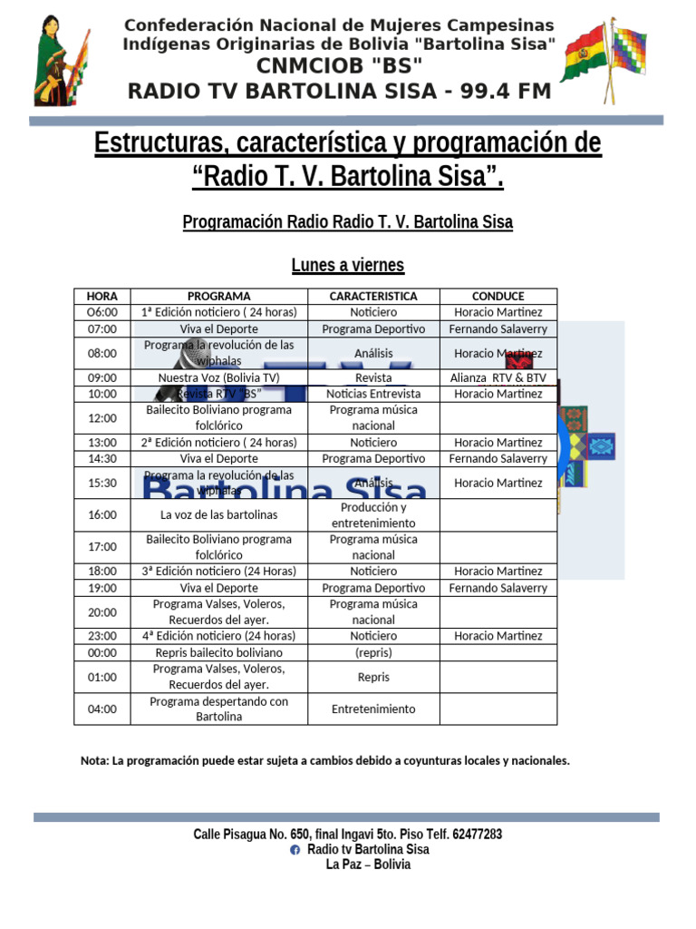 FORMATO DE PROGRAMACION | PDF