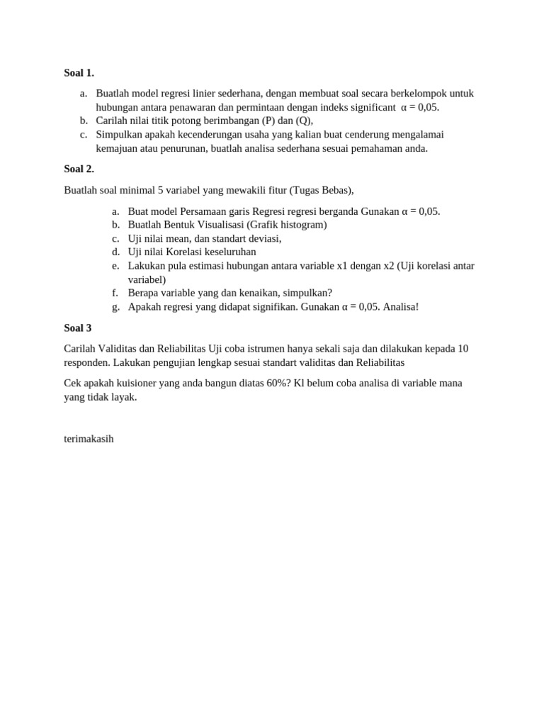 Soal UAS Statistika 2024 | PDF