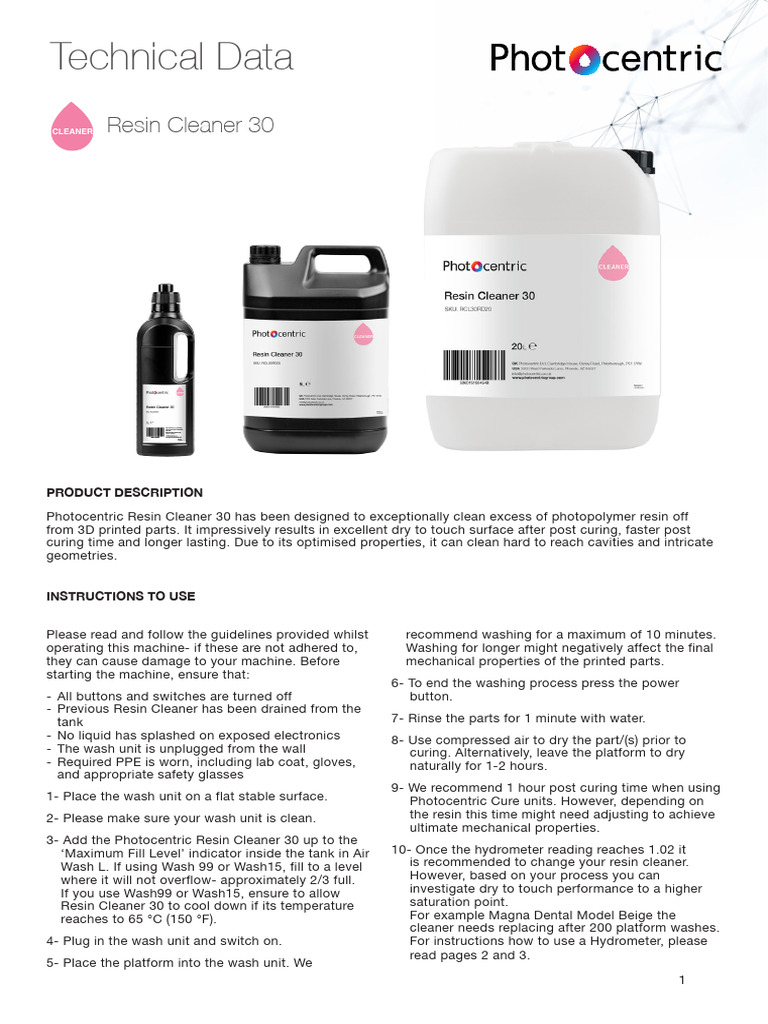 TDS Resin Cleaner 30 June 2021 | PDF