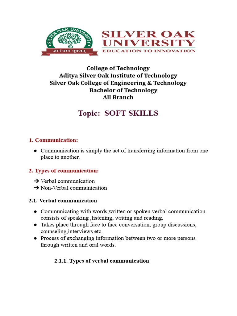 (Unit 5 Notes) SOFT SKILLS | PDF