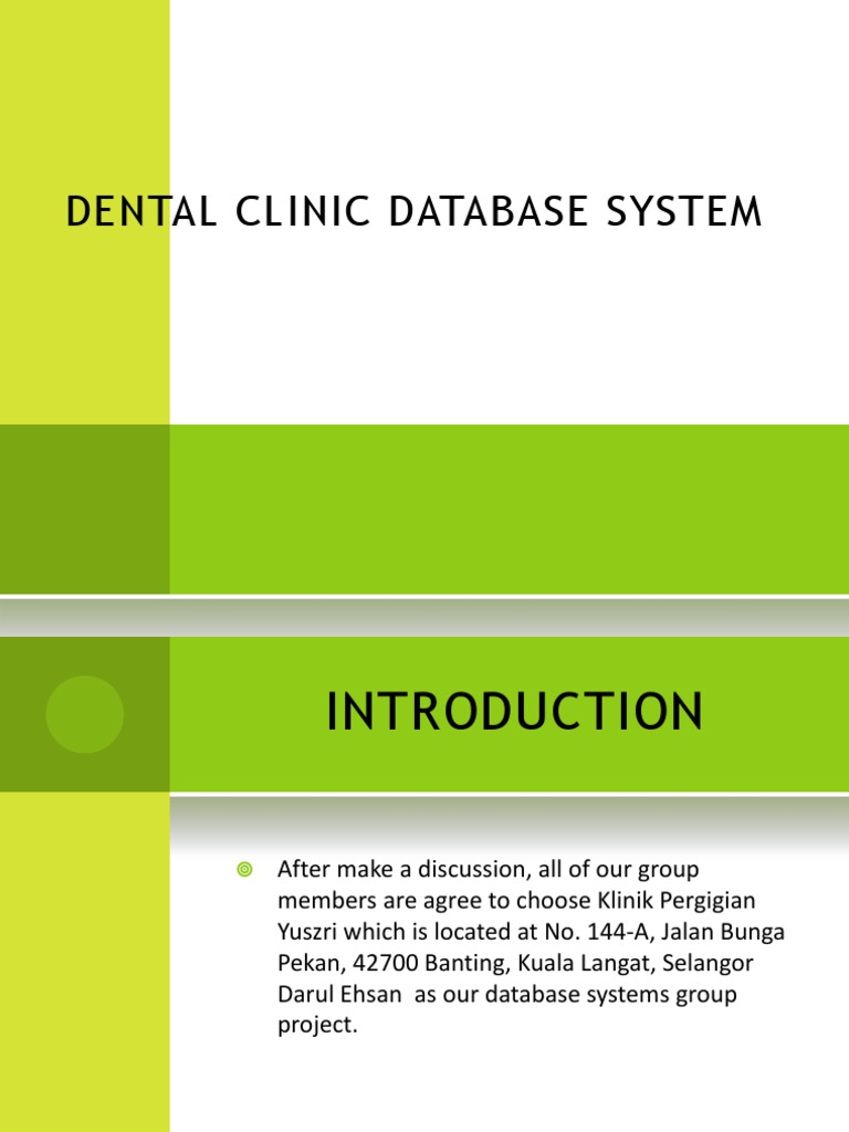 Dental Clinic Database System | PDF | Dentistry | Patient