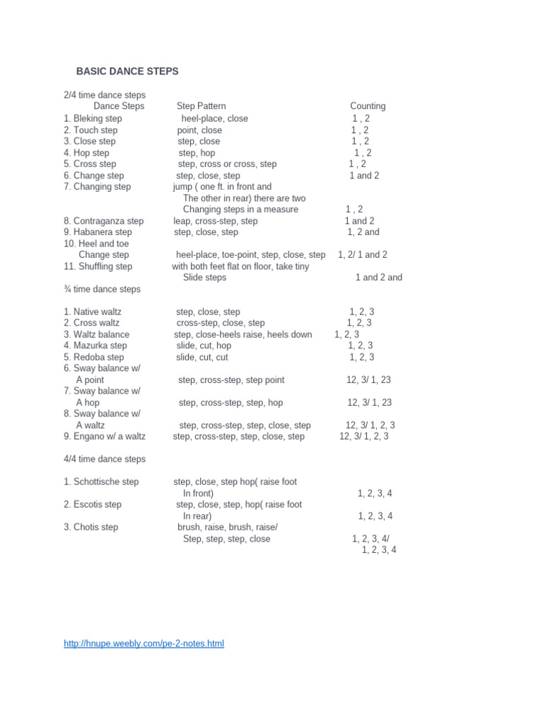 Basic Dance Steps | PDF