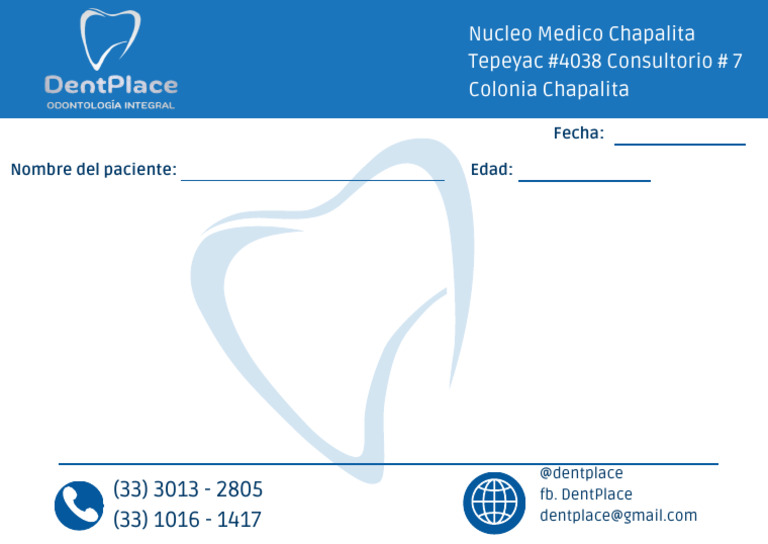 Receta Médica Dentista Simple Azul y Blanco | PDF