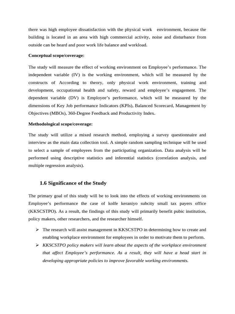 Conceptual Scope/coverage:: 1.6 Significance of The Study | PDF
