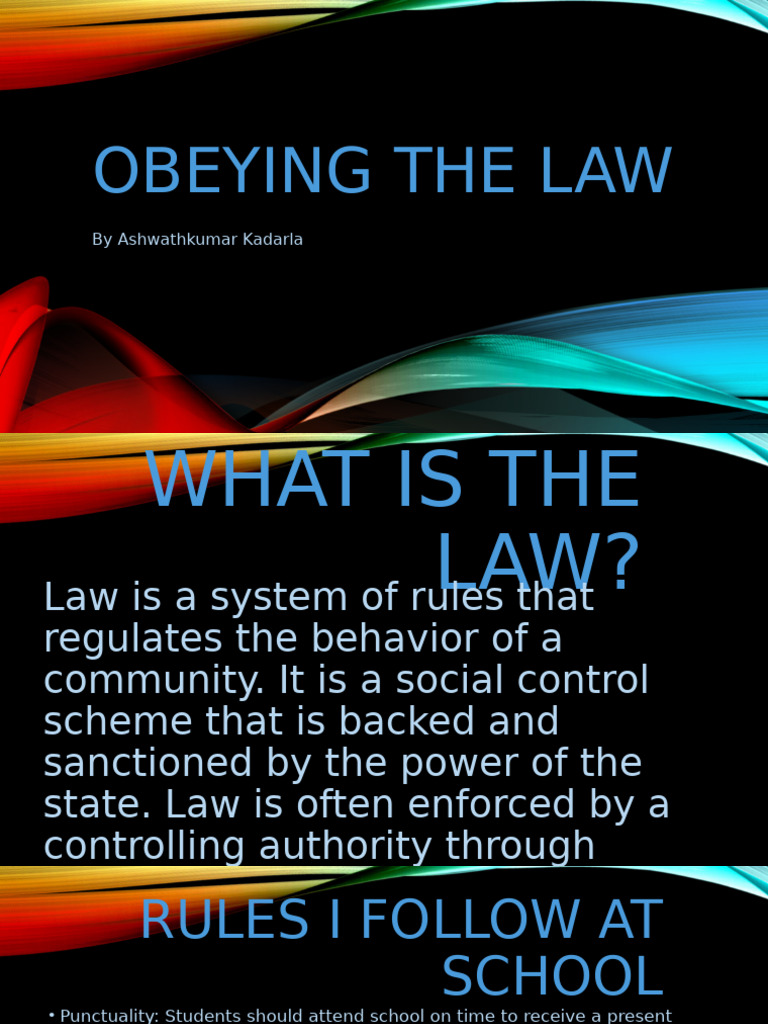 Obeying The Law | PDF