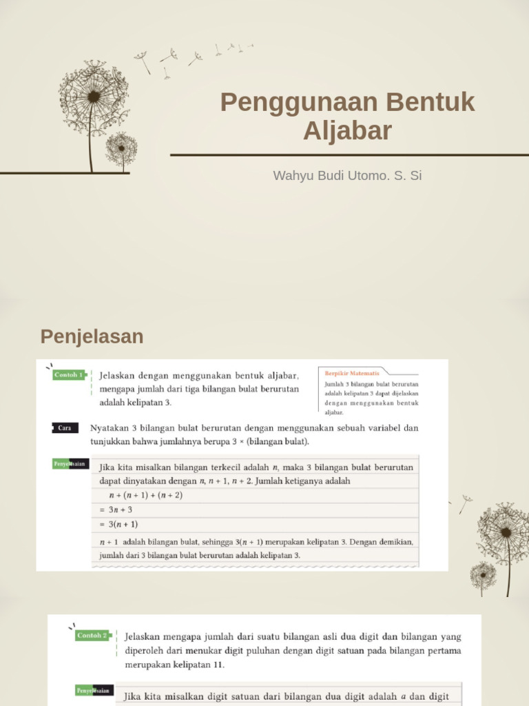 Penggunaan Aljabar | PDF