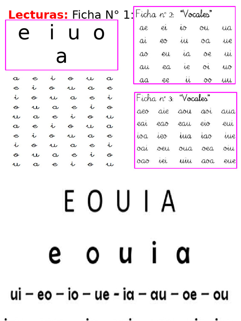 Lectura Vocales | PDF | Artes del Lenguaje y Comunicación | Estudios de ...