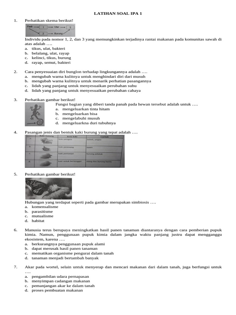 LATIHAN SOAL IPA 1 | PDF
