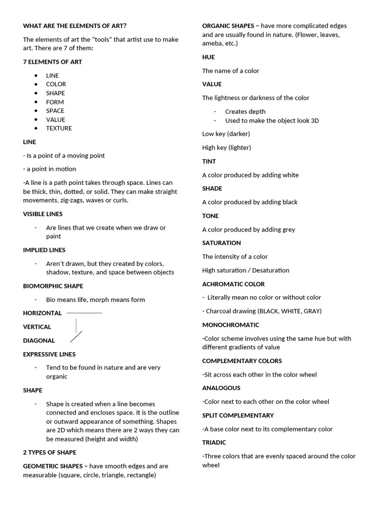 What Are The Elements of Art | PDF