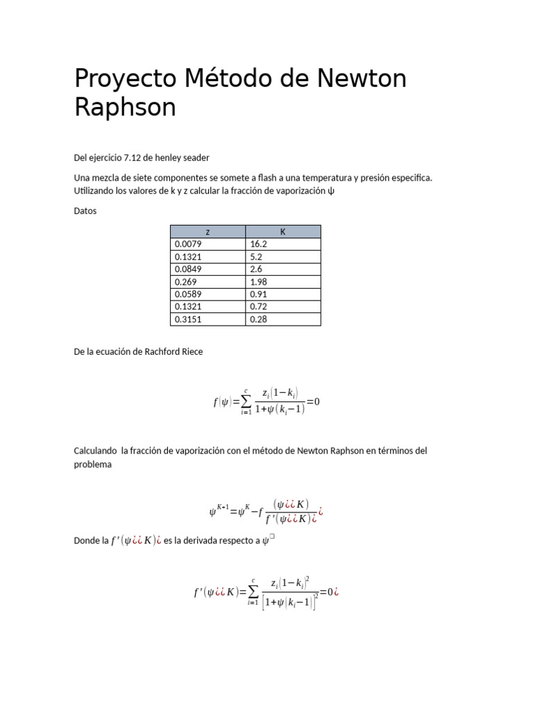 Proyecto Método de Newton Raphson | PDF | Análisis matemático | Métodos ...