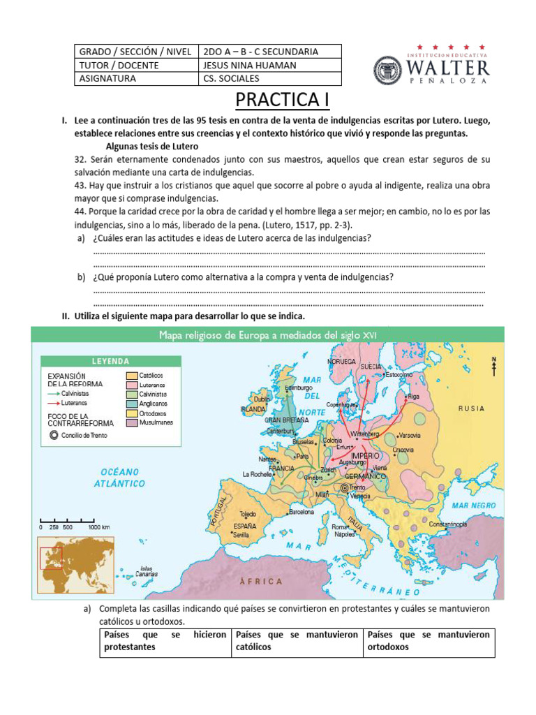 Practica I 2do de Sec. | PDF