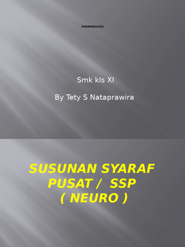 Obat2 Sistem Syaraf Pusat | PDF