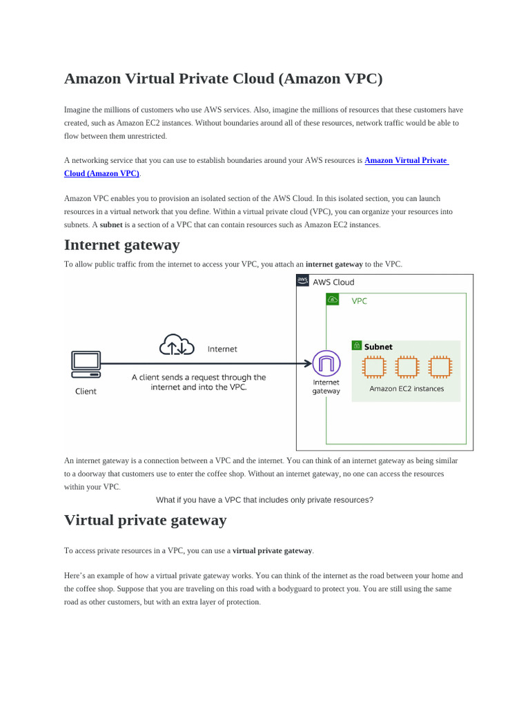 Amazon Virtual Private Cloud | PDF