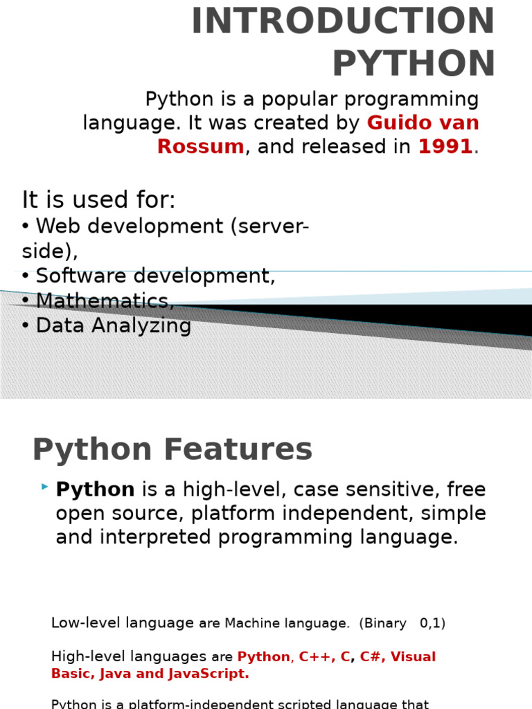 Introduction Python | PDF