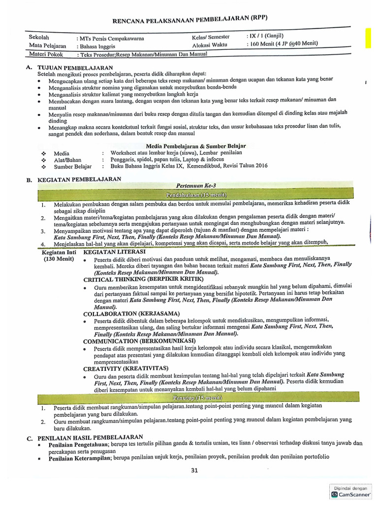 5 RPP Berbasis Proyek | PDF