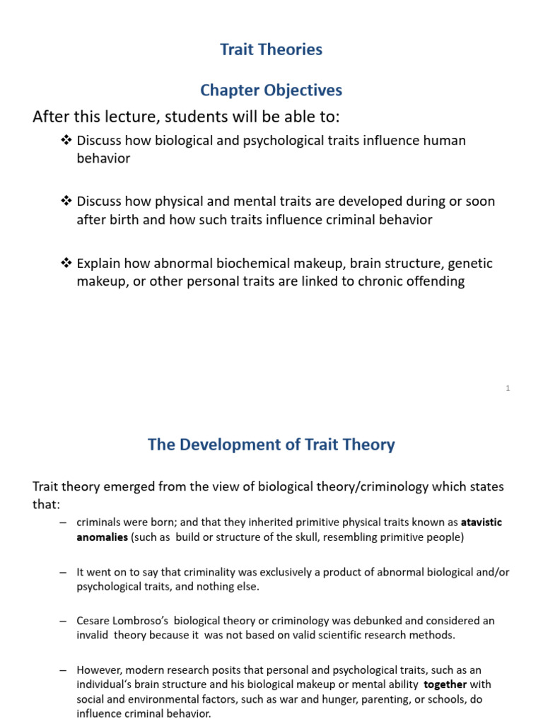 Chapter 5 - Trait Theories - Revised | PDF