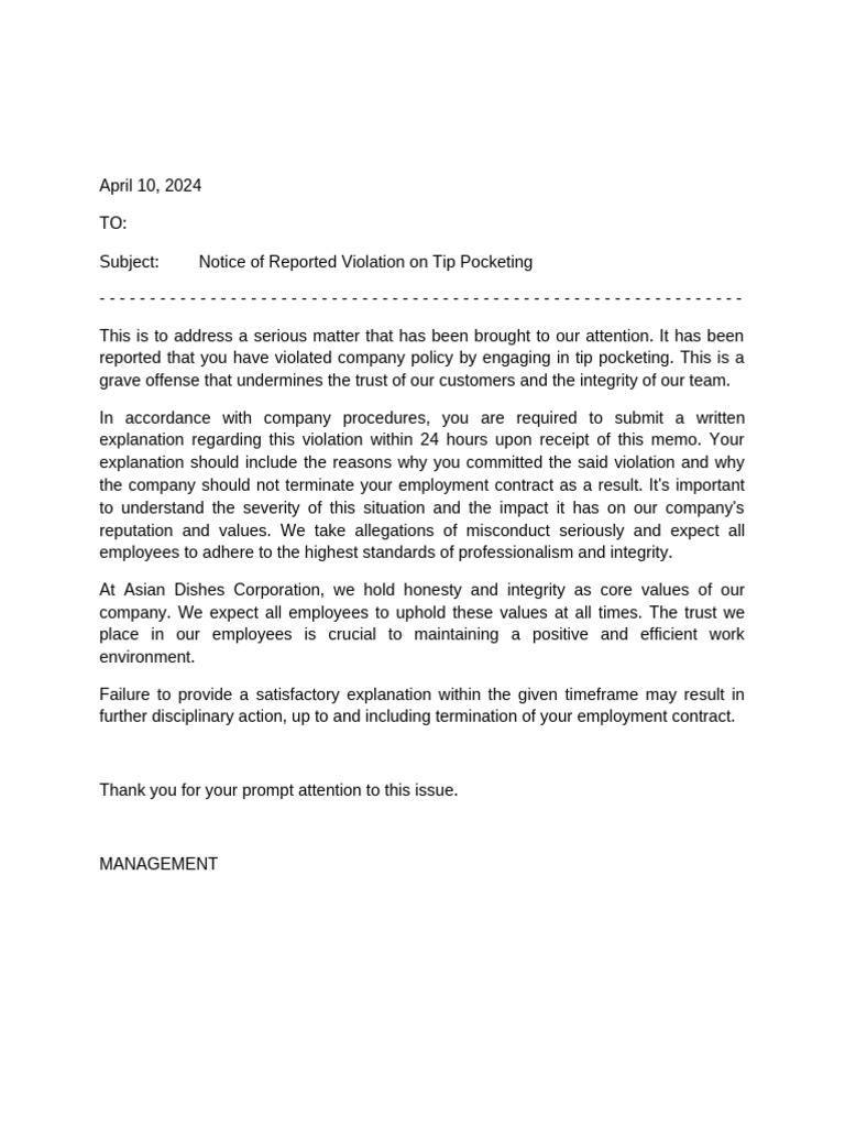 Tip Pocketing Violation | PDF