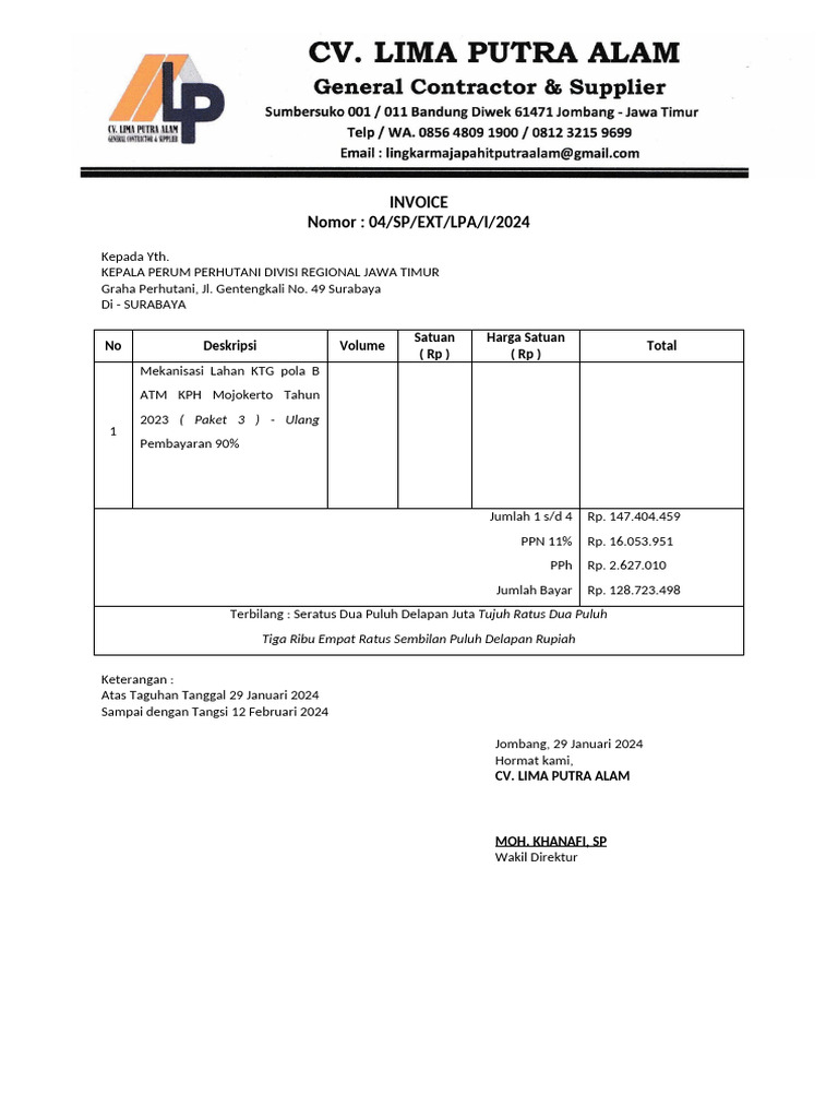 Cv. Lima Putra Alam | PDF