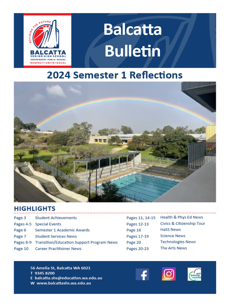 Balcatta Bulletin - 2024 Semester 1 | PDF