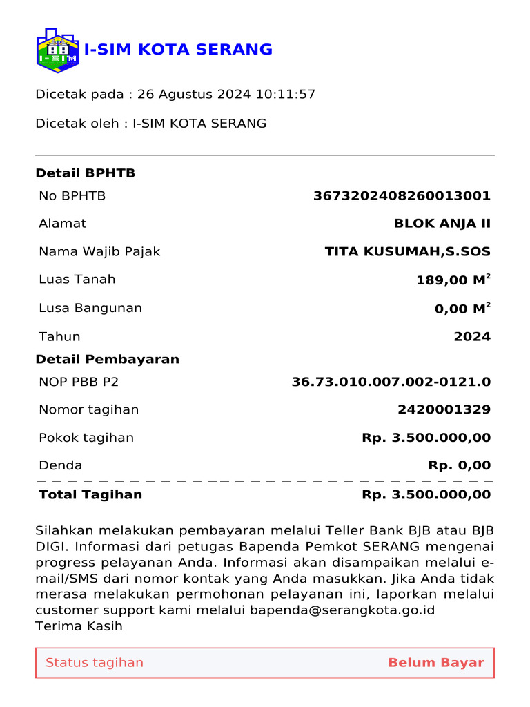 BPHTB IBU TITA | PDF