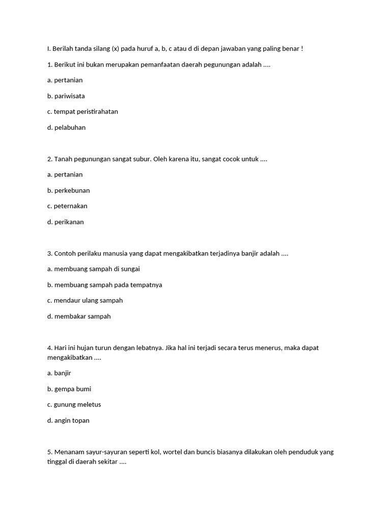 Soal Ips Tema 6 | PDF