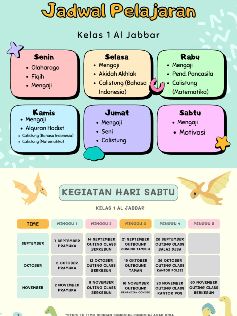 Warna Warni Kartun dan Ceria Jadwal Piket Kelas | PDF