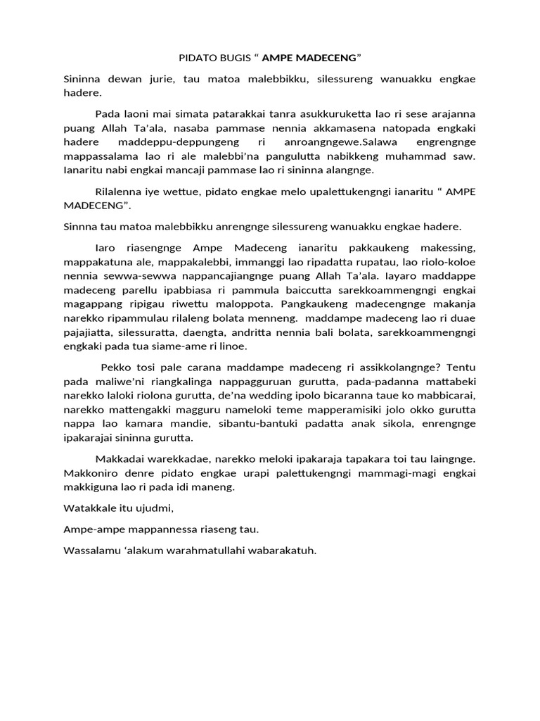 Pidato Bugis | PDF