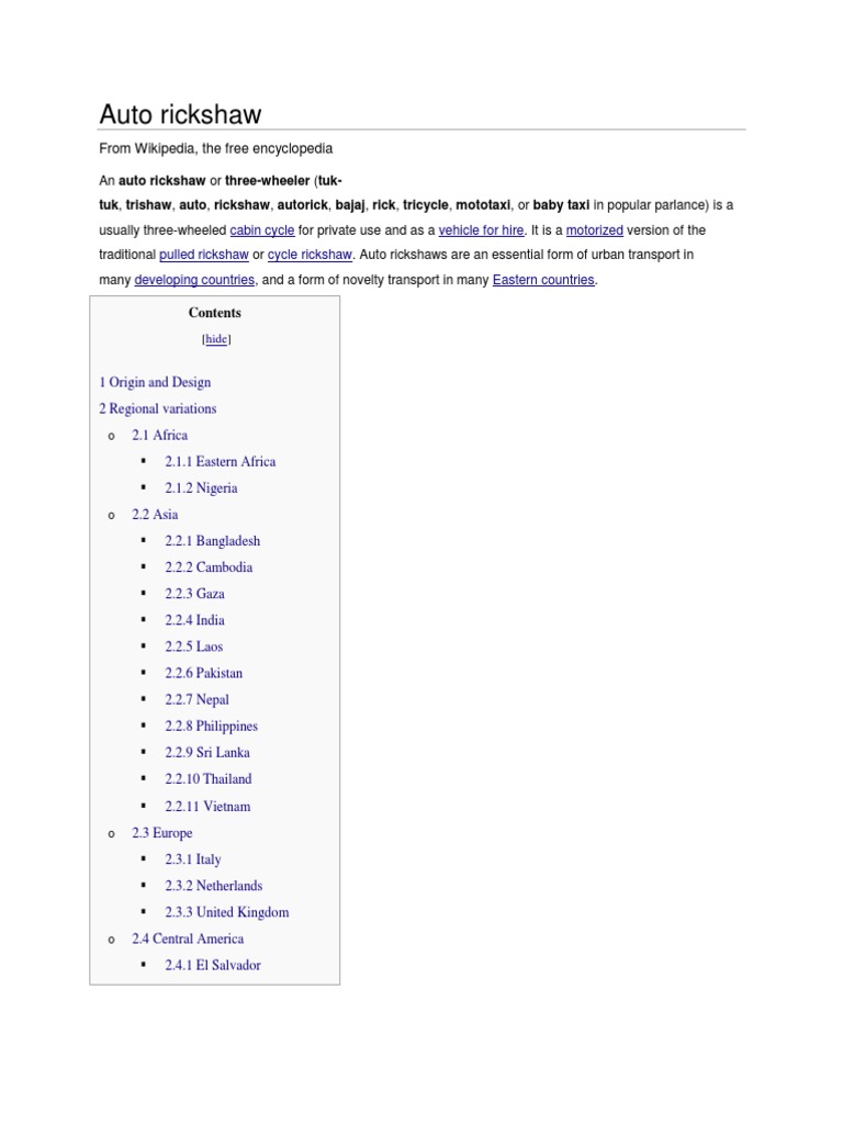 Auto Rickshaw | PDF | Public Services | Motor Vehicle