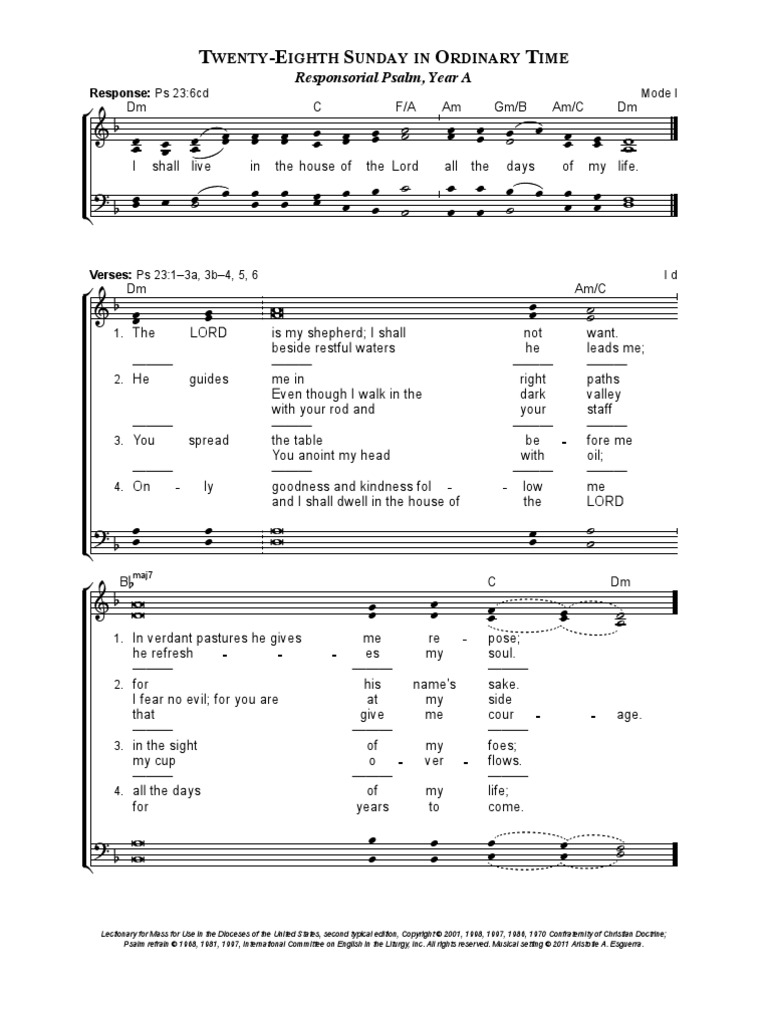 Modal Responsorial Psalms - 28th Sunday in Ordinary Time Years ABC | PDF | Psalms | Christian ...
