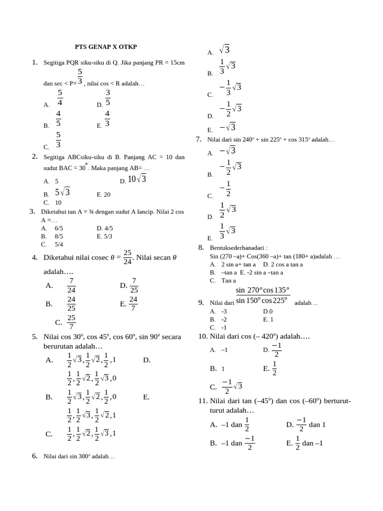 Soal Semester X OTKP | PDF