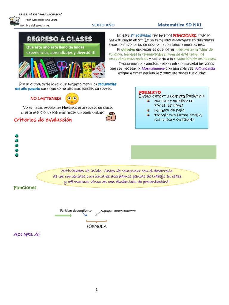 6 Matemática Act 1 MARZO 2023 | PDF