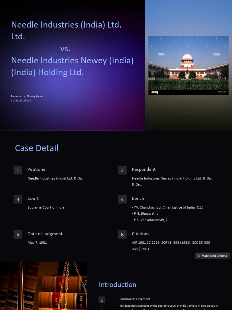 Needle Industries India Vs Needle Industries Newey India Holding LTD A ...