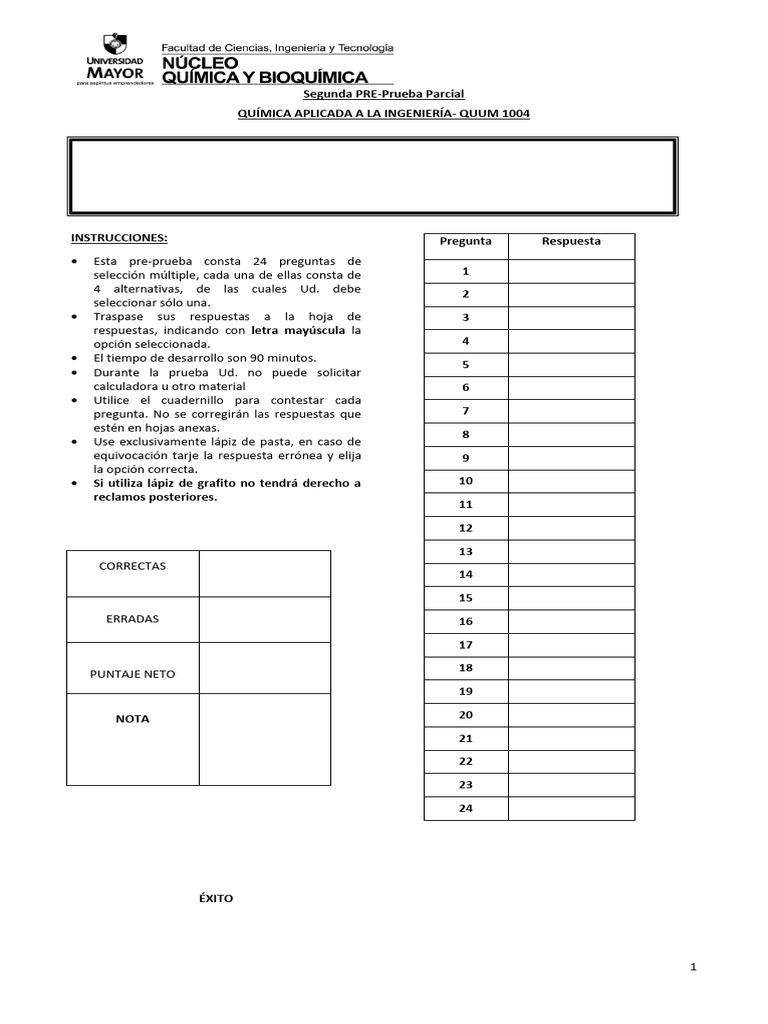 Segunda Pre Prueba Ing-2024 Pauta-1 | PDF