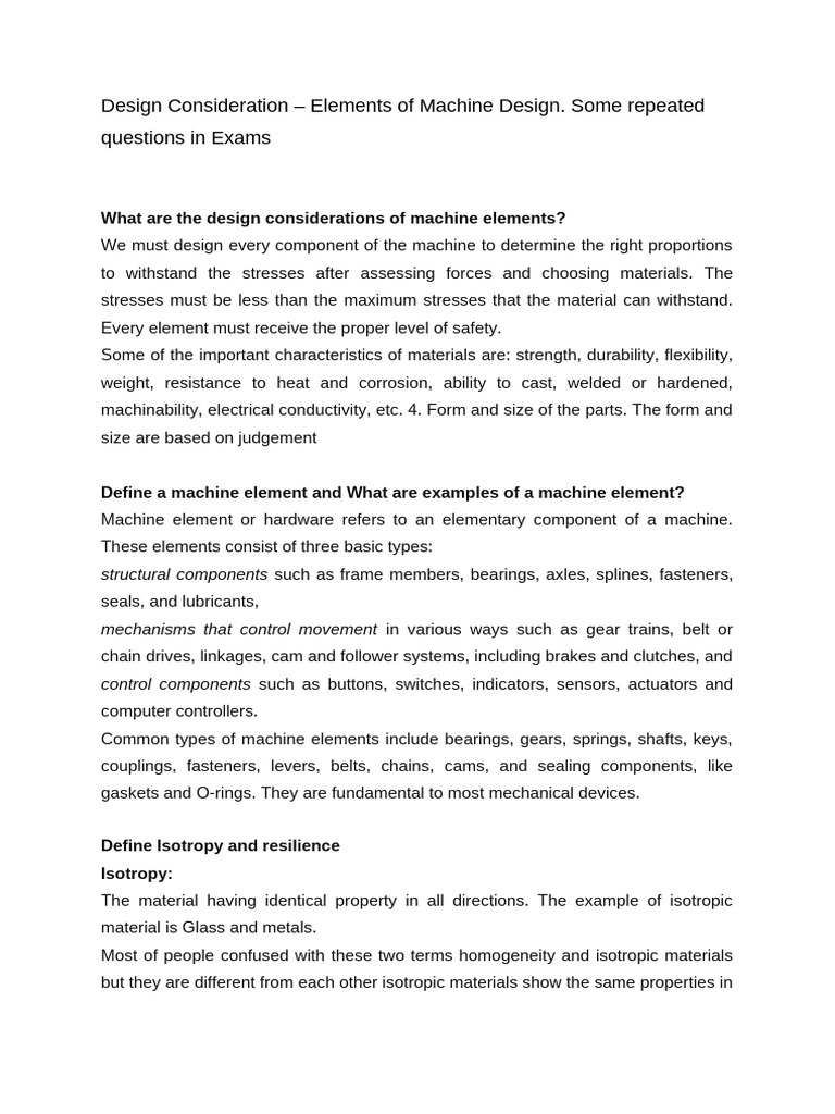 Design Consideration-2marks | PDF | Machines | Art