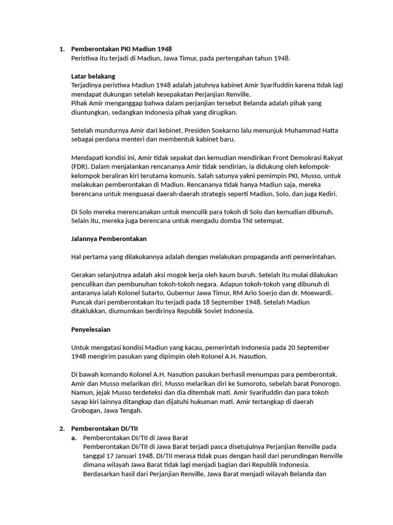 Pemberontakan PKI Madiun 1948 | PDF