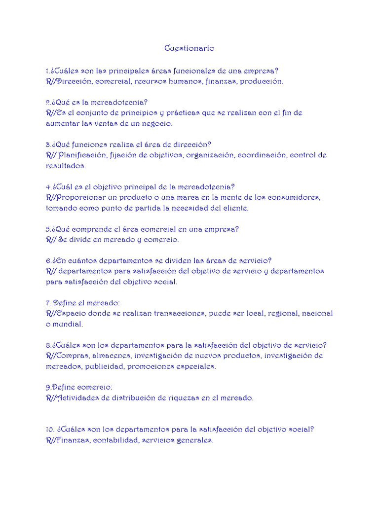 CUESTIONARIO ENE | PDF