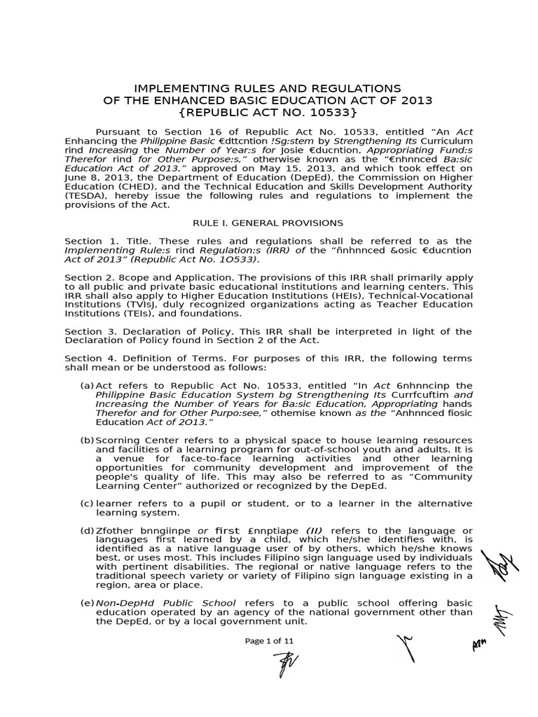 Republic Act 10533 PDF | PDF